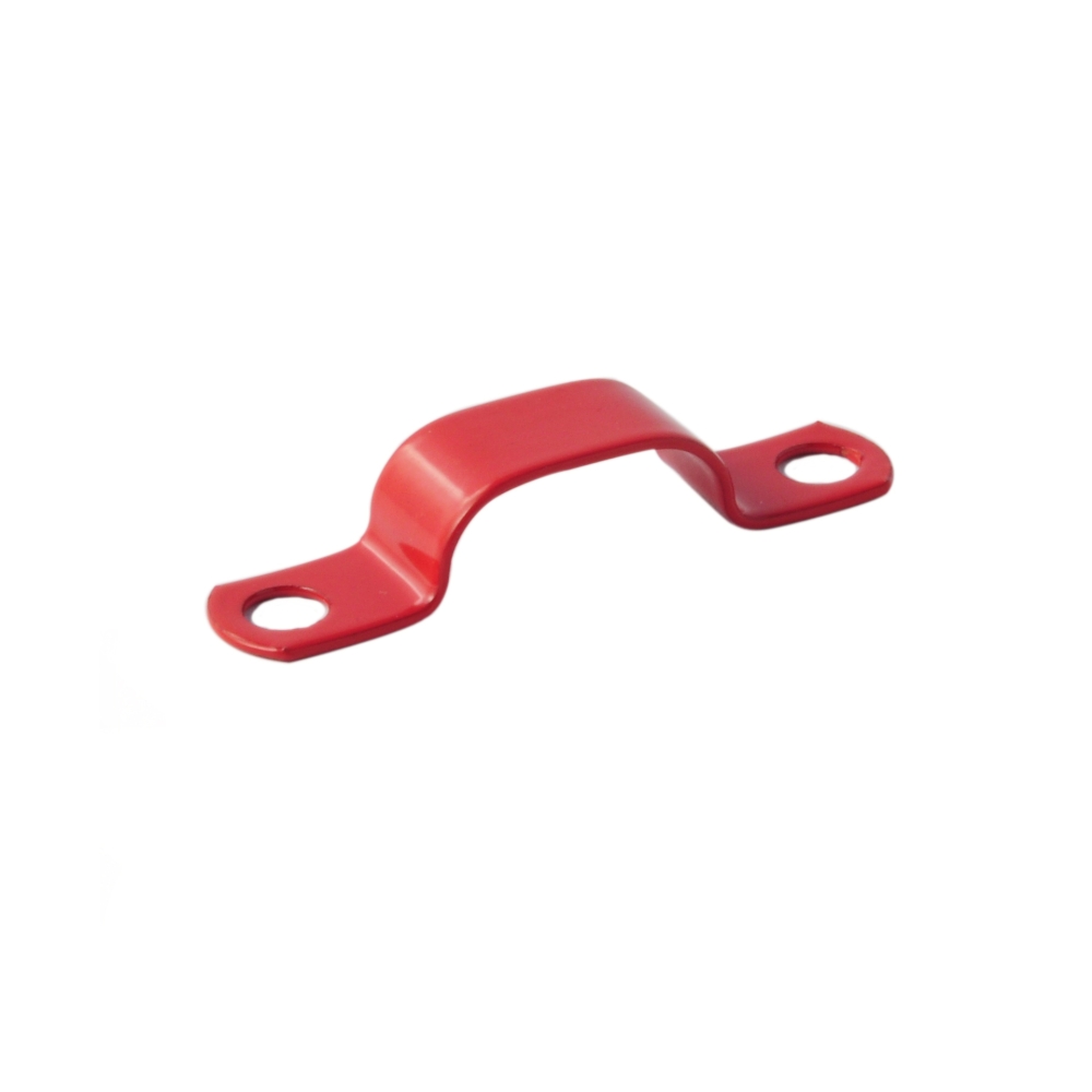 Coated Two Hole 'Saddle' Fire Clips - Red - Remora Electrical Limited