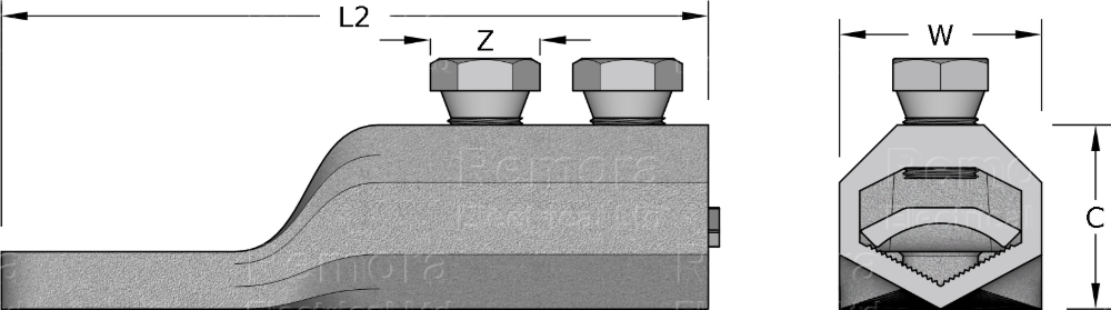 Mechanical Lug - LMI-120-185 to 95mm²-M12 Stud Hole - Remora Electrical ...