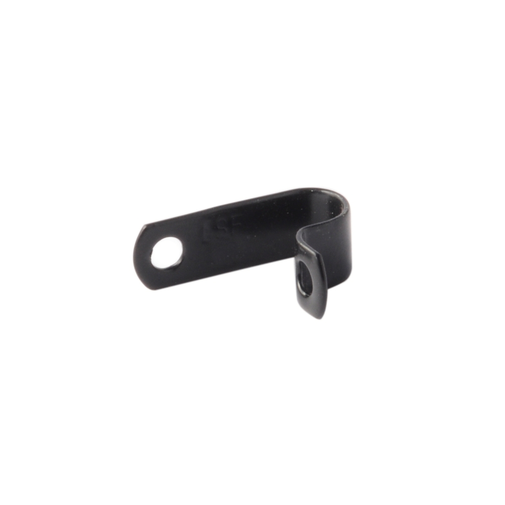 Coated One Hole 'P' Fire Clips - Black - Remora Electrical Limited