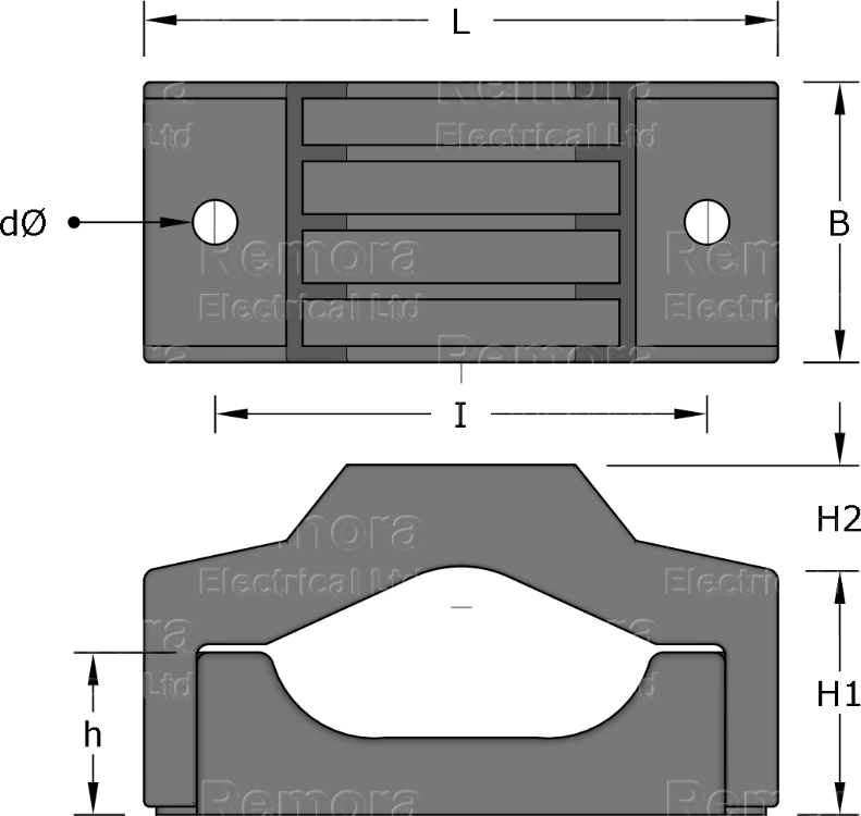 TRI53-66 - Nylon Trefoil Cable Cleat TRI 3x 53-66mm OD - Remora ...